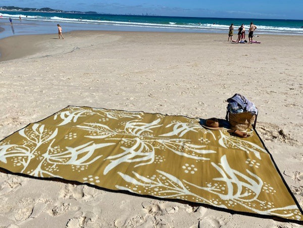 Mustard Wattle 2x3m Recycled Mat | EMRO Designs - Emro Designs